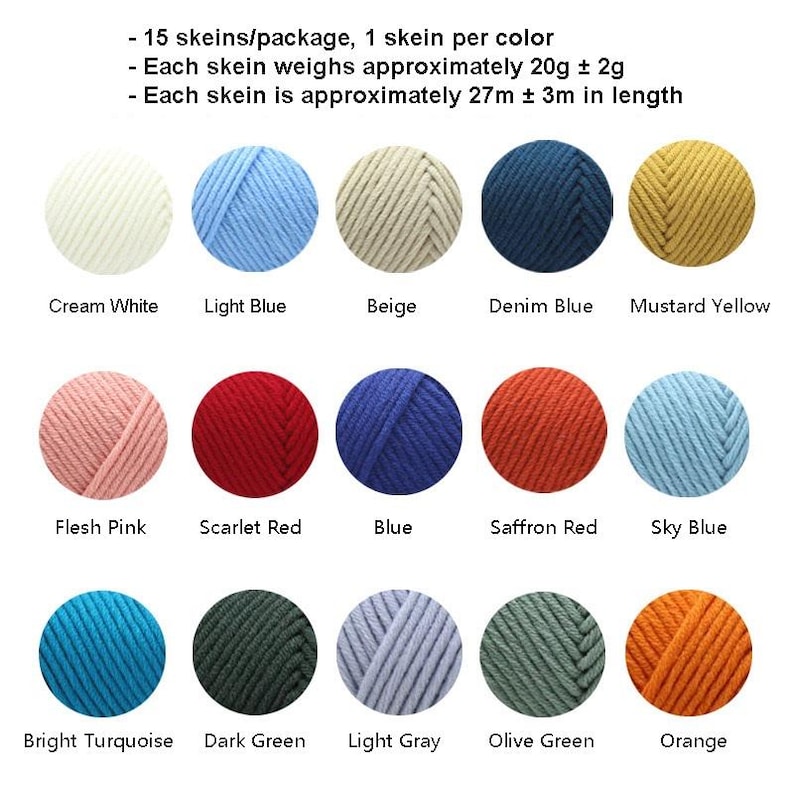 Yarn for Punch Needle Projects, 15 Skeins Punch Needle Yarns per ...