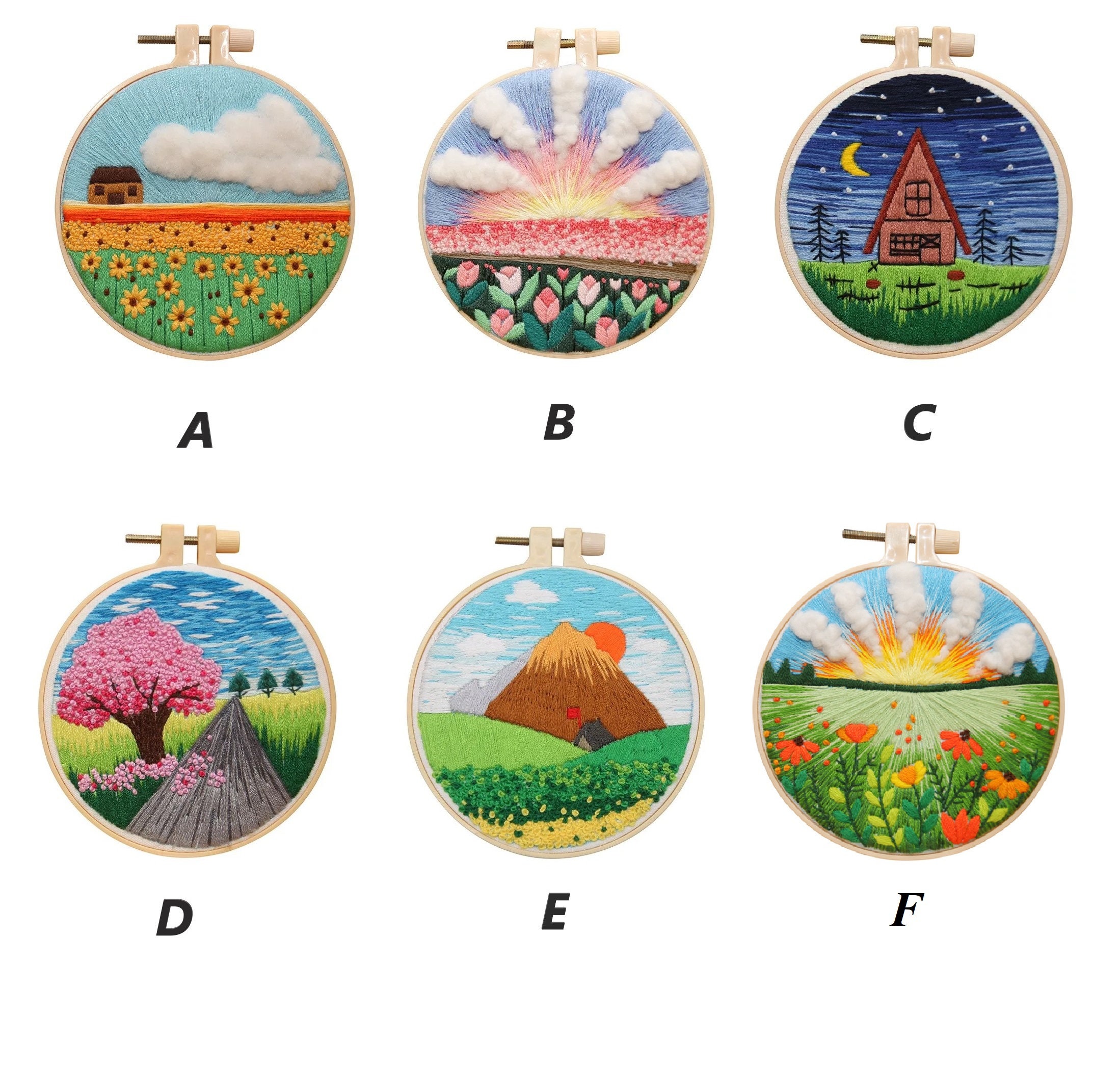 Landscape Embroidery Kit Beginner Beginner Embroidery Kit - Etsy