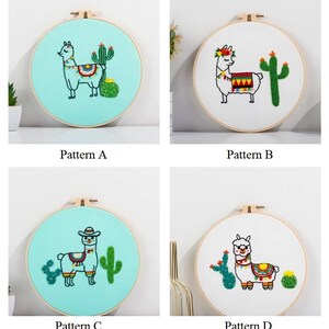 Alpaca Embroidery Kit Beginner, Beginner Embroidery Kit, Modern ...