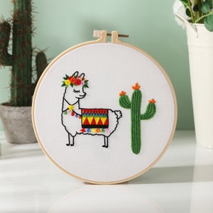 Alpaca Embroidery Kit Beginner, Beginner Embroidery Kit, Modern ...