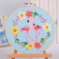 Flamingo Hand Embroidery Pattern, Daisy Garden, Tropical Decor (PDF ...