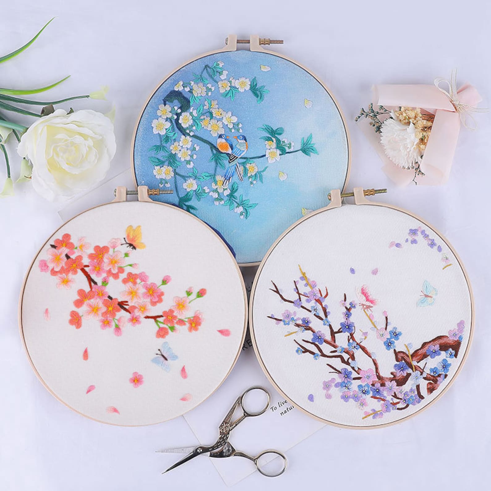 DIY Embroidery Kit Beginner, Beginner Embroidery Kit, Butterfly Modern ...