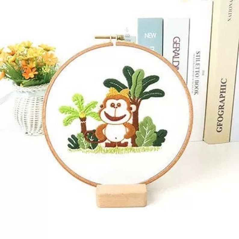 DIY Embroidery Kit Beginner, Beginner Embroidery Kit, Animal Embroidery ...