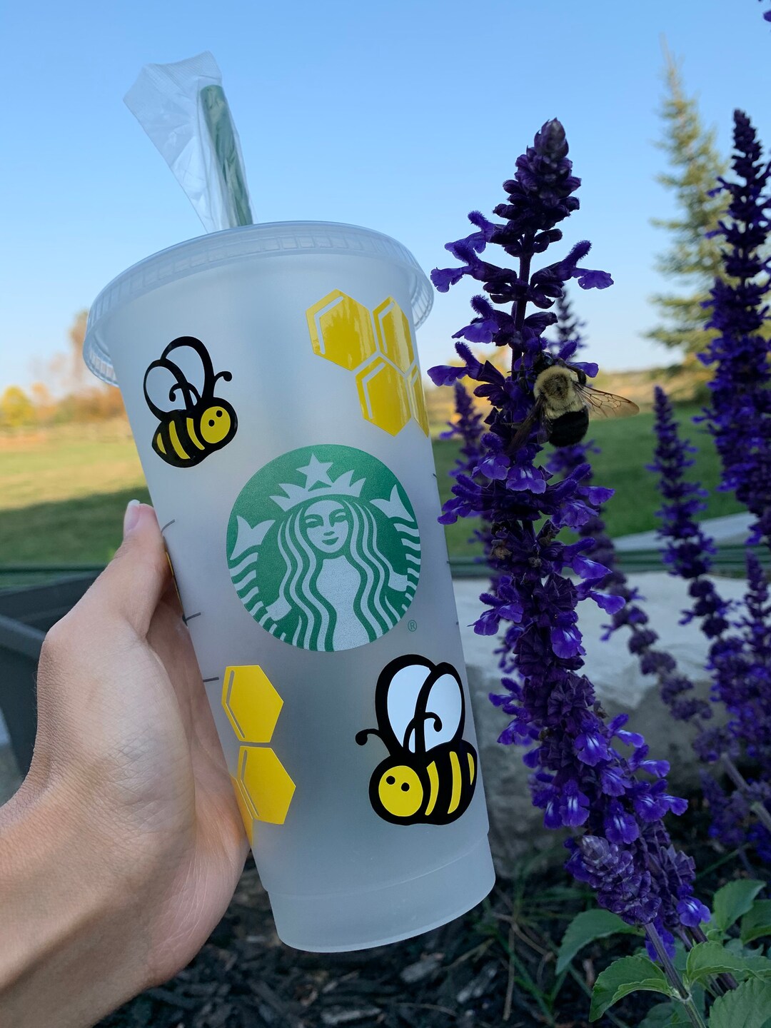 Bee and Honey Comb Starbucks Cup - Etsy