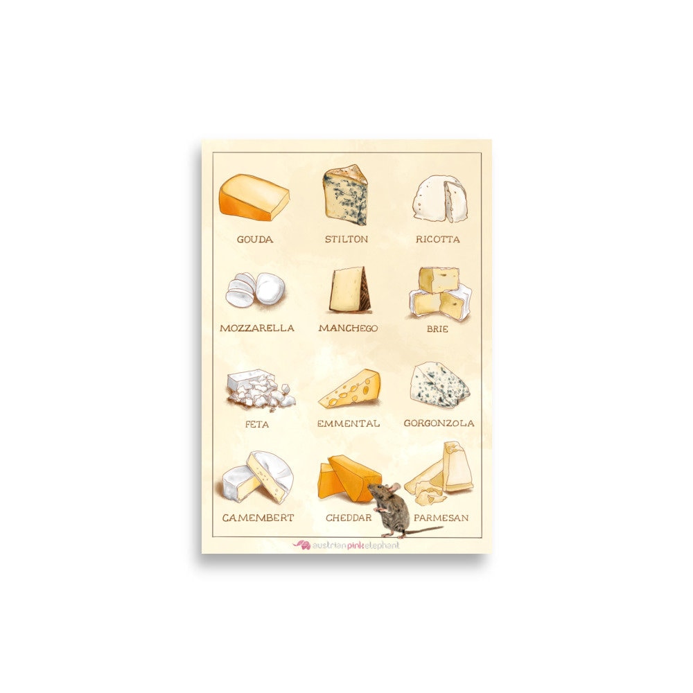 Hand-drawn Poster Cheese - Etsy