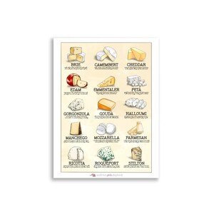 Hand-drawn Poster - Cheese - Etsy