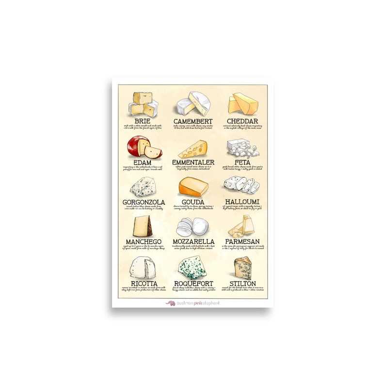 Hand-drawn Poster - Cheese - Etsy