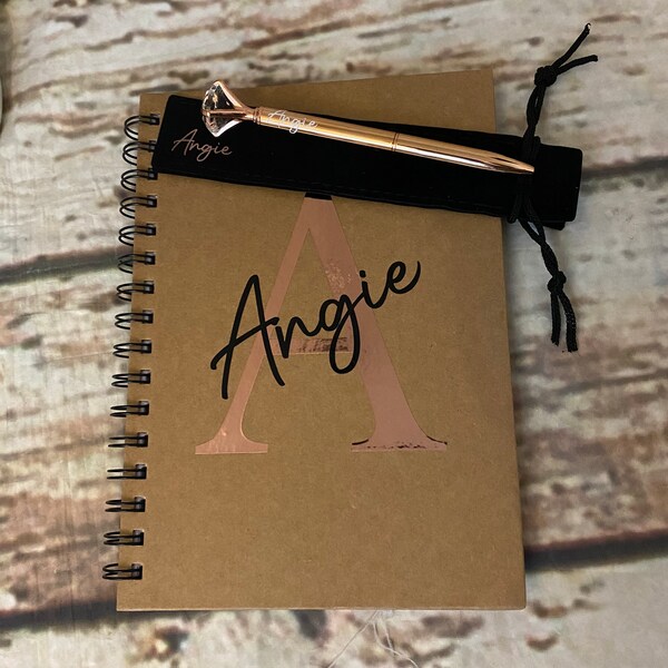 Personalised Notebook and Pen - Etsy UK