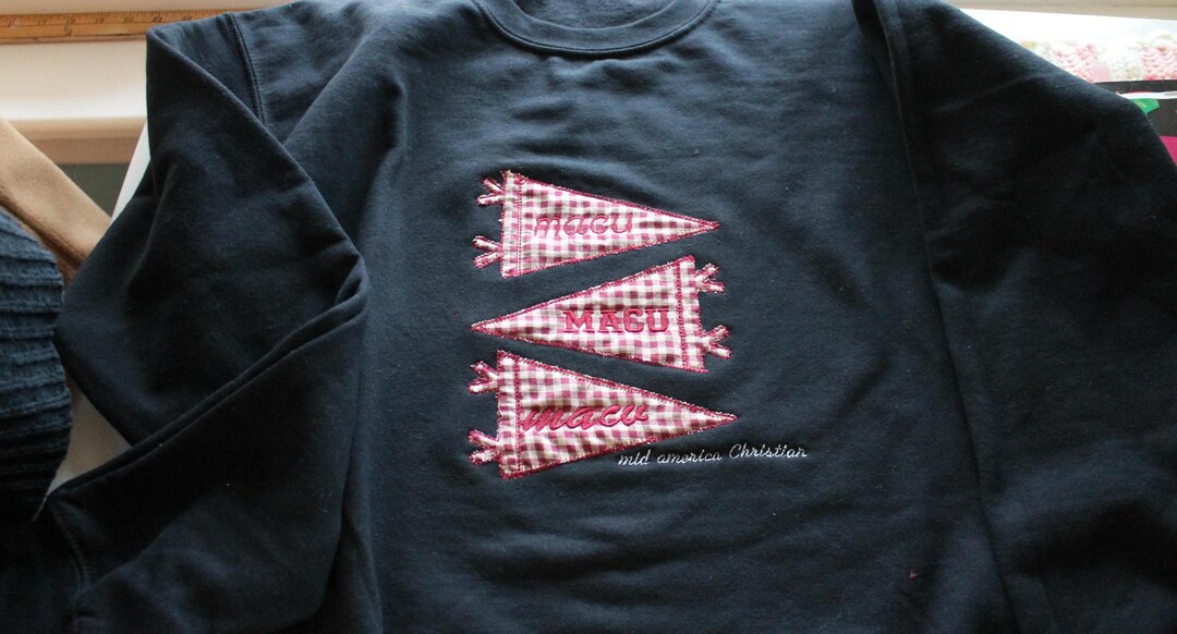 Custom University/college 3 Pennant Applique Embroidered Sweatshirt - Etsy