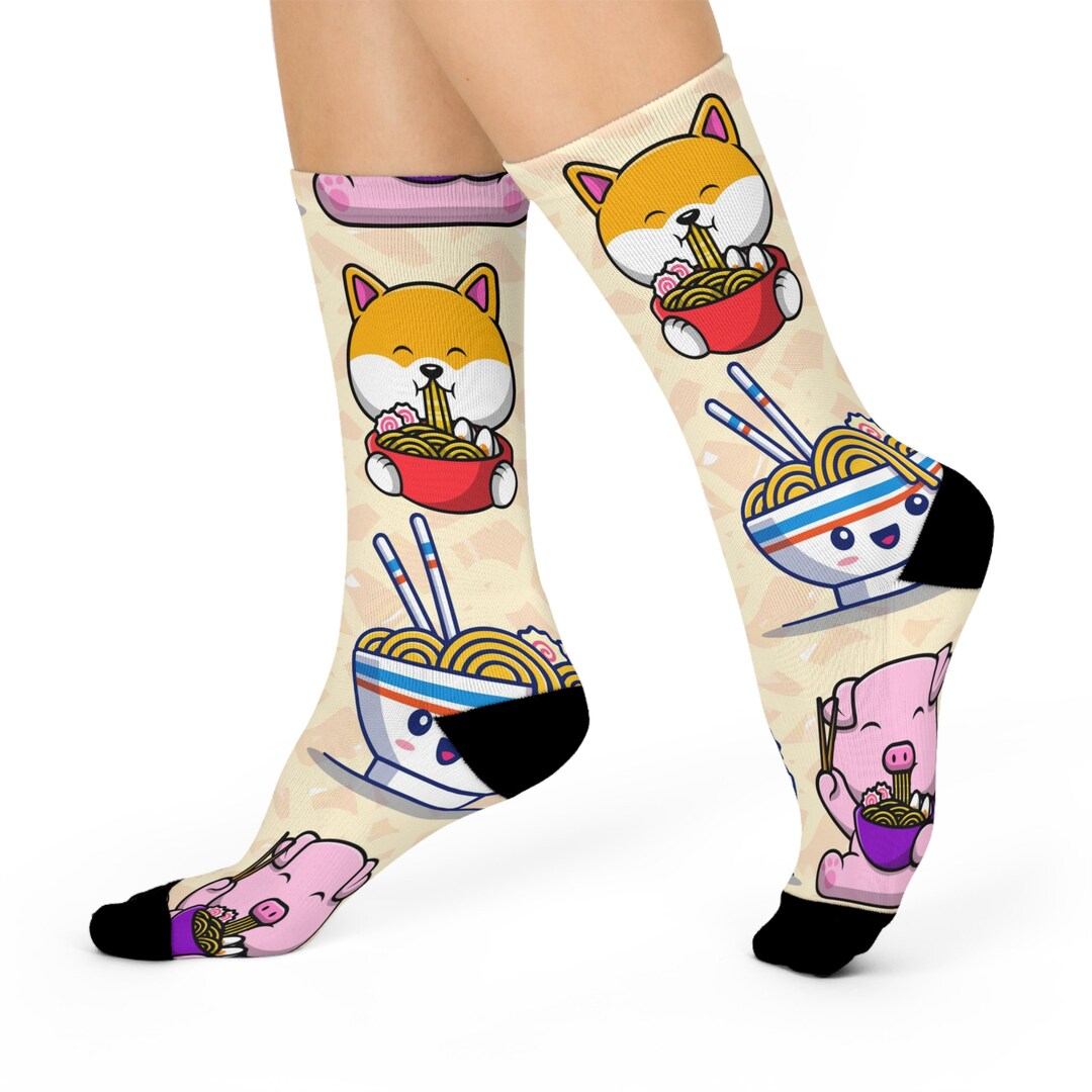 Cute Cushion Ramen Socks, Funny Novelty Socks, Ramen Noodles Socks ...