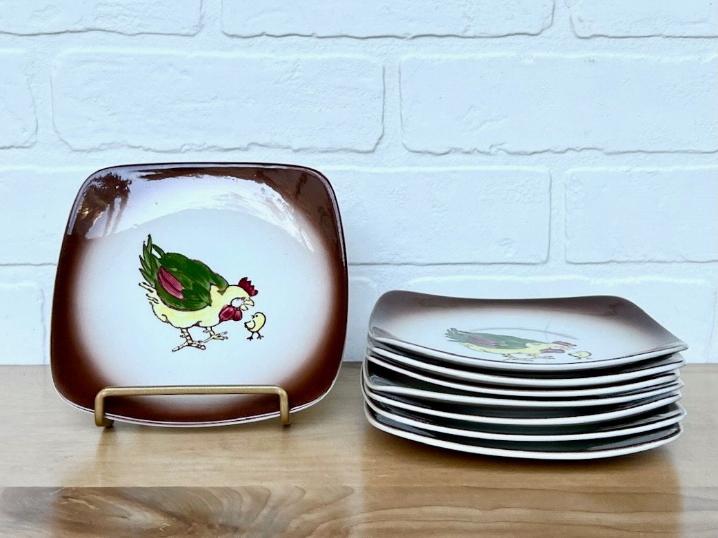 Vintage Orchard Ware Hand Decorated Hen and Chick Plates - Etsy