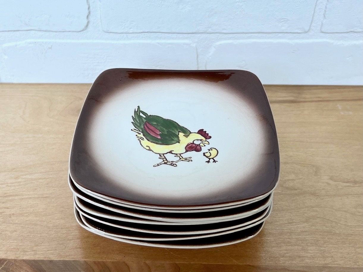 Vintage Orchard Ware Hand Decorated Hen and Chick Plates - Etsy