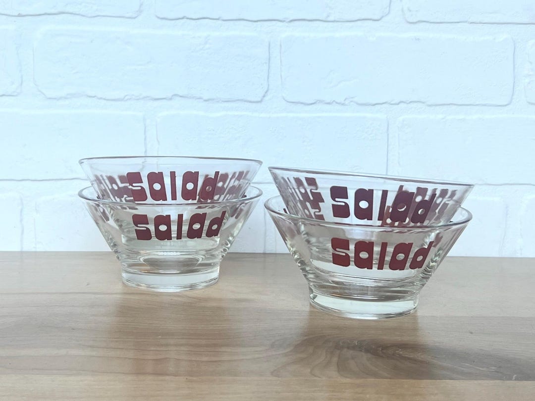 Vintage Wheaton Glass 'salad' Bowls - Etsy