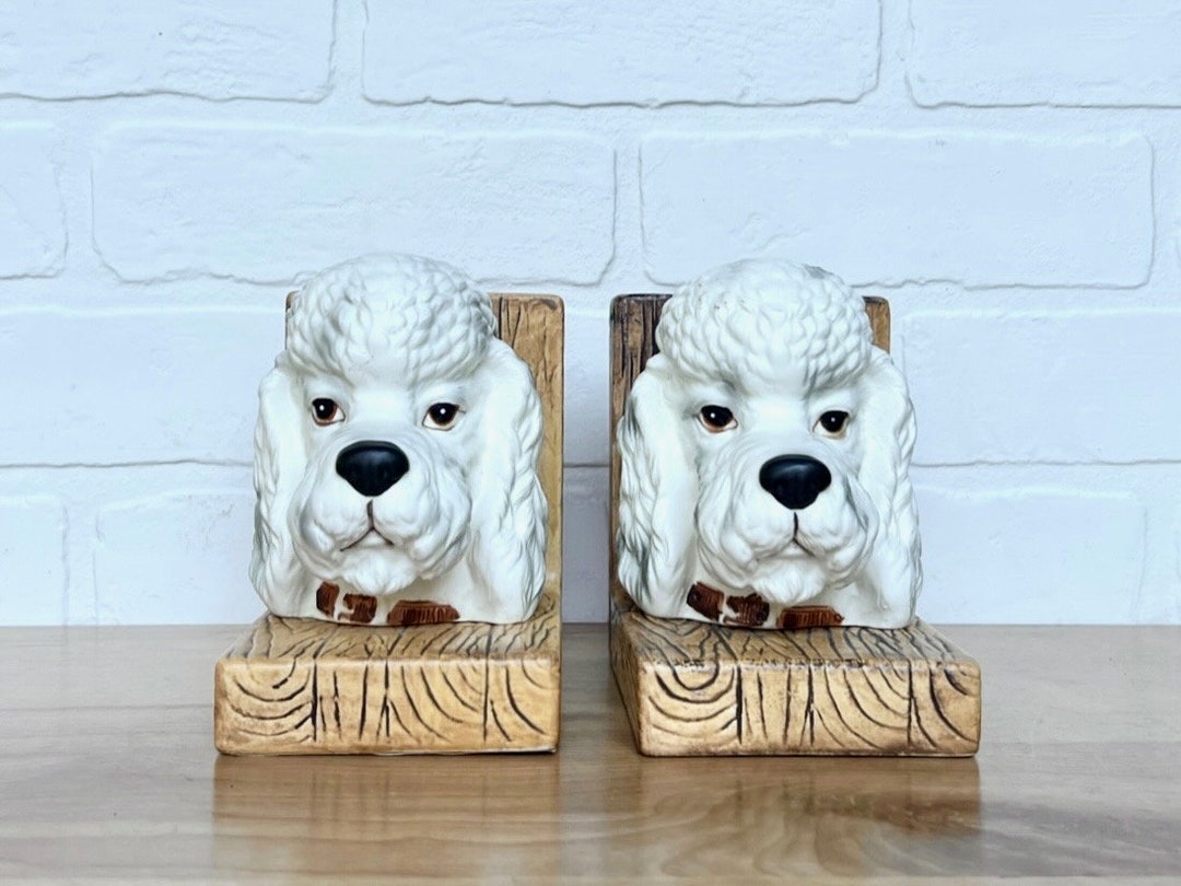 Vintage Lefton Ceramic Poodle Bookends - Etsy