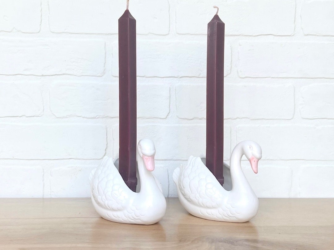 Fitz and Floyd Swan Candle Holders - Etsy