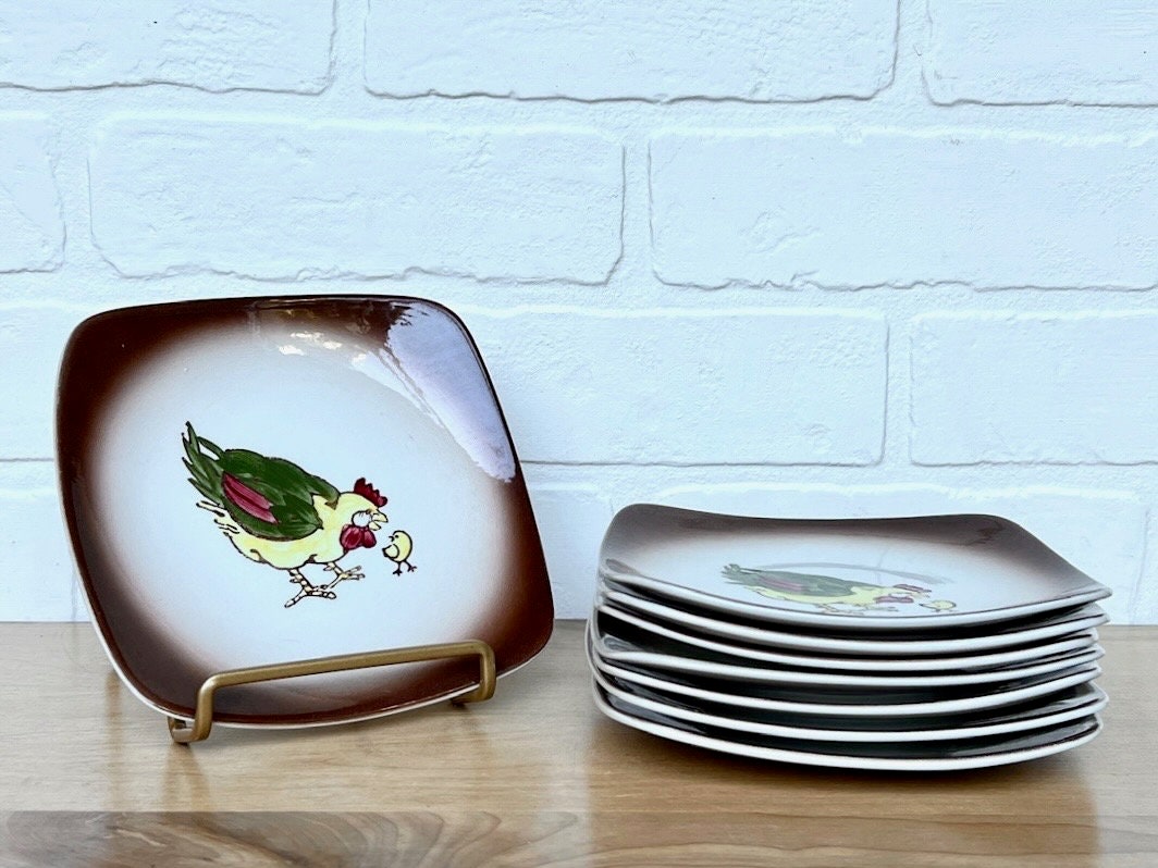 Vintage Orchard Ware Hand Decorated Hen and Chick Plates - Etsy