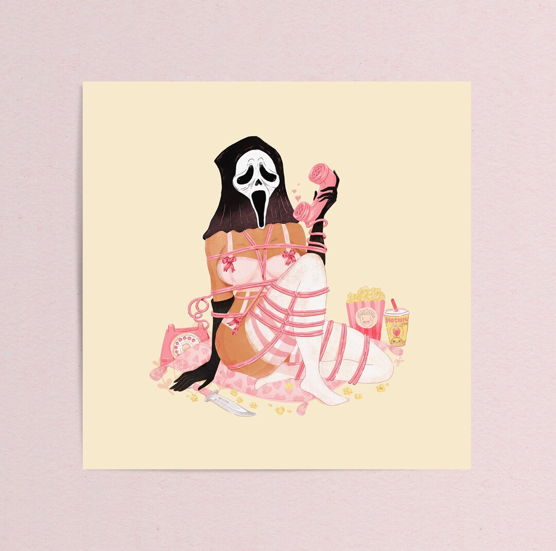 Ghostface Movie Night Pinup - Art Print - Etsy