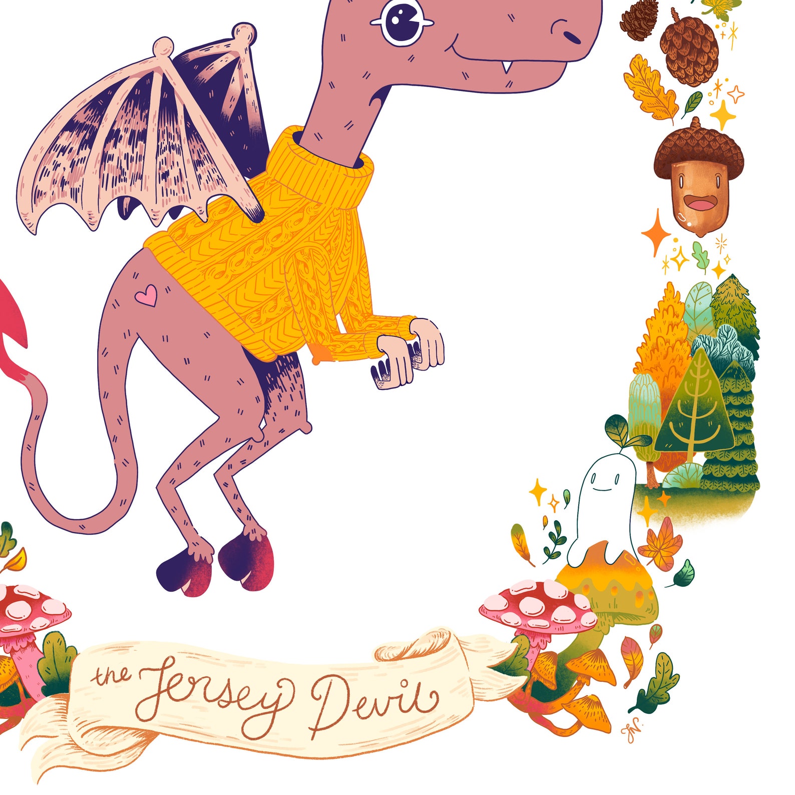 The Jersey Devil Cryptid Portraits Art Print 8x10inch - Etsy