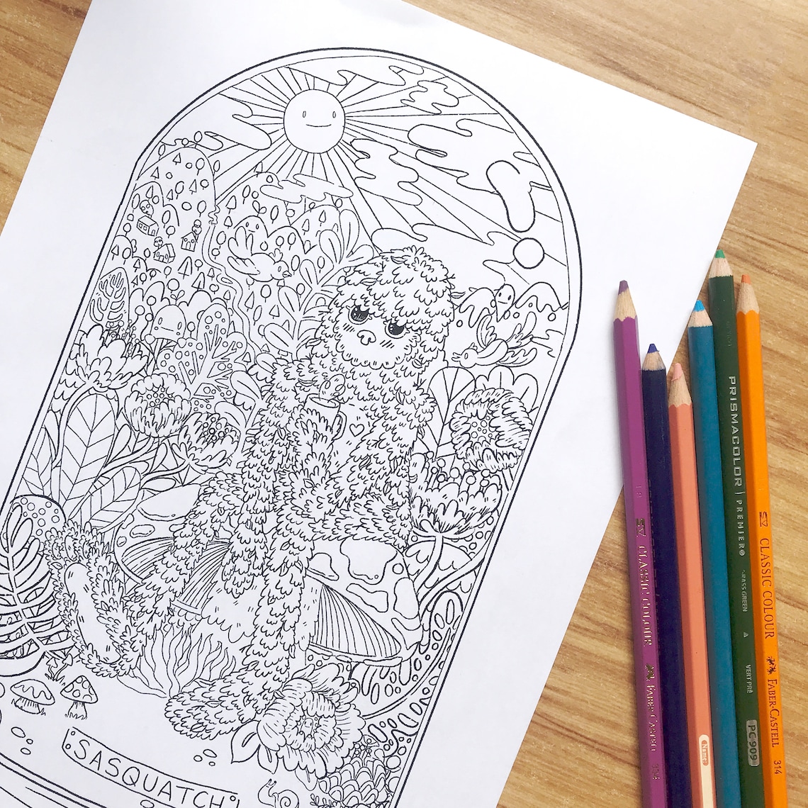 Cryptid Coloring Printable Pages Mothman the Loch Ness | Etsy