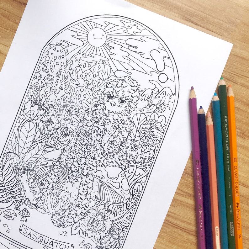 Cryptid Coloring Printable Pages - Mothman, the Loch Ness Monster ...