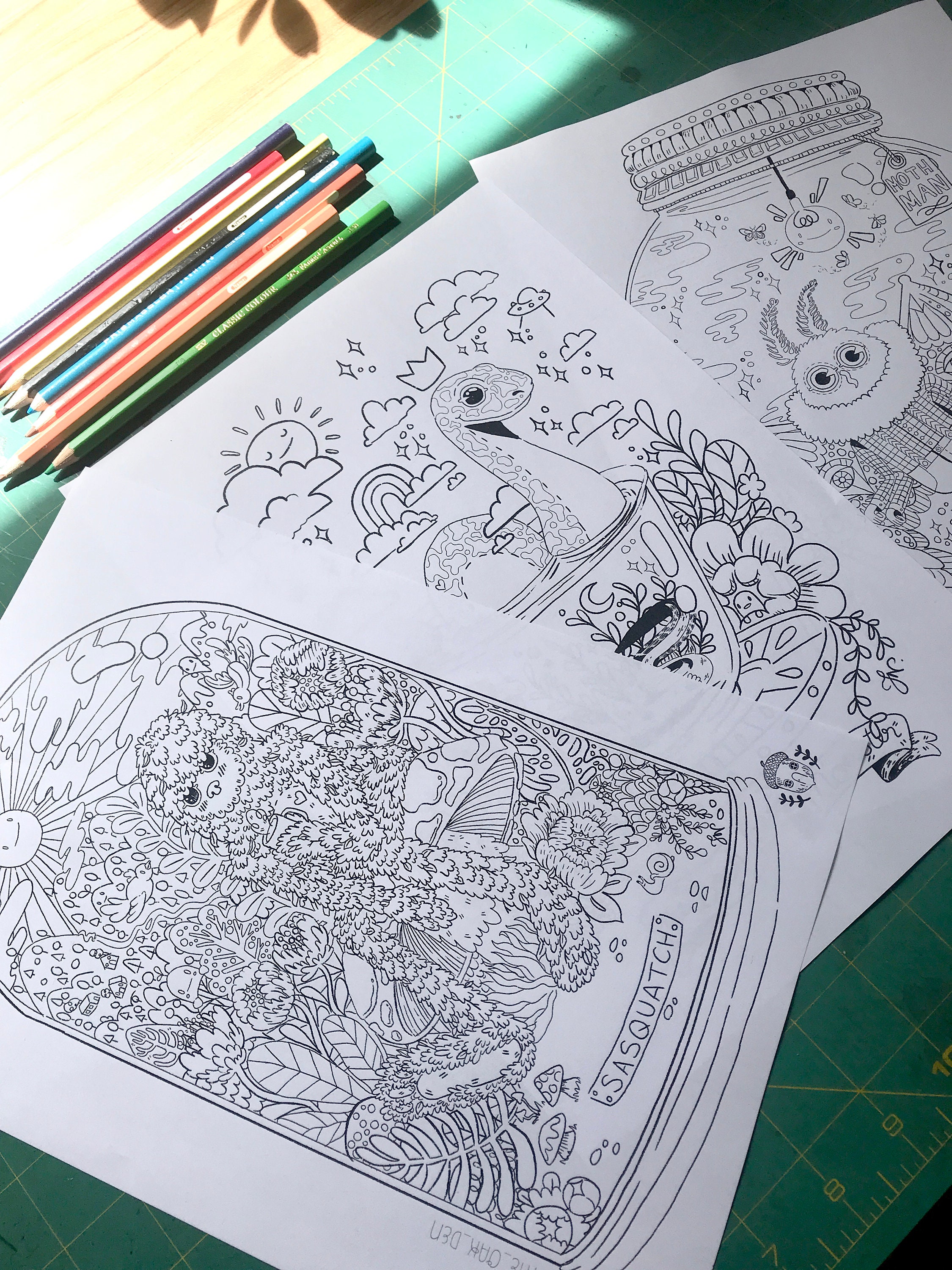 Cryptid Coloring Printable Pages - Mothman, the Loch Ness Monster ...