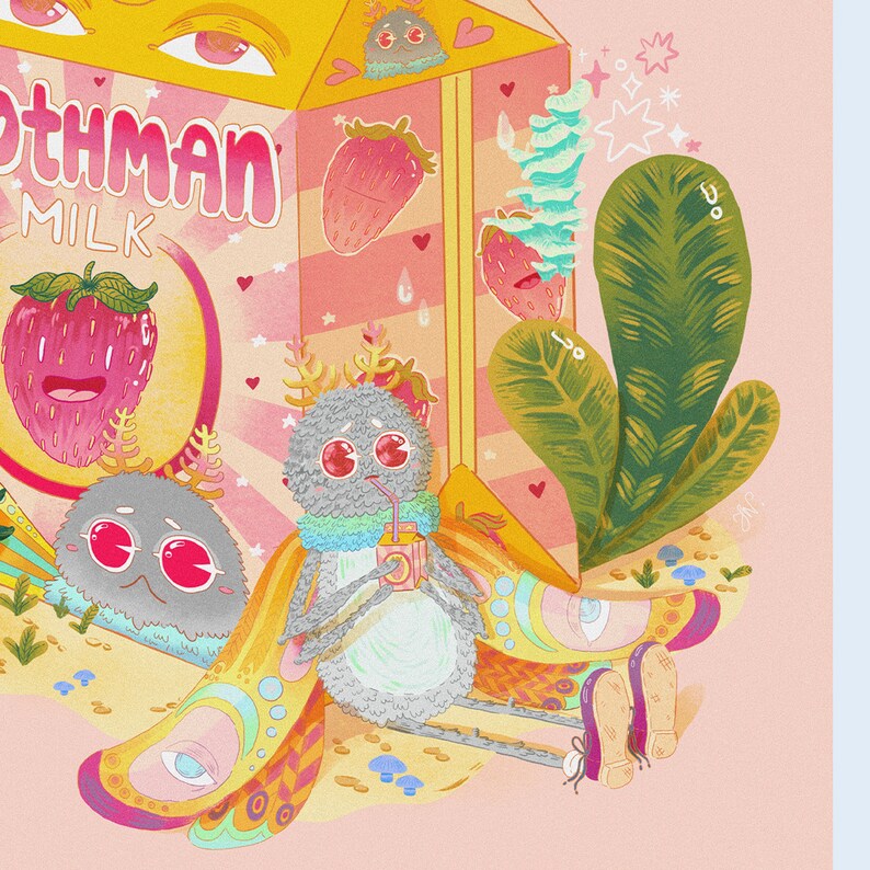 Mothman Milk - Art Print - Cryptid Candies Mothman Art Print - Etsy