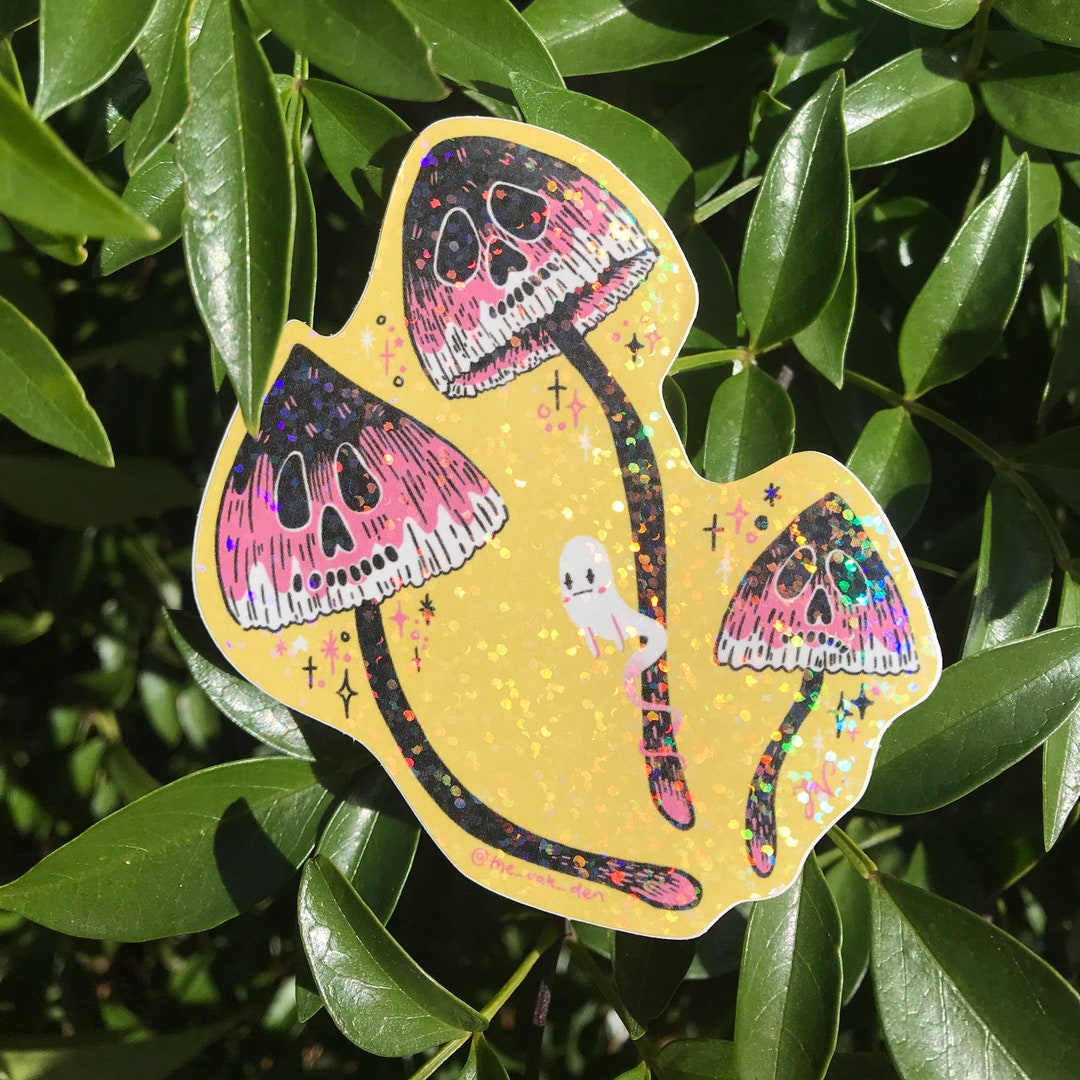 Magic Mushrooms - Holographic Vinyl Sticker - the Oak Den - Etsy