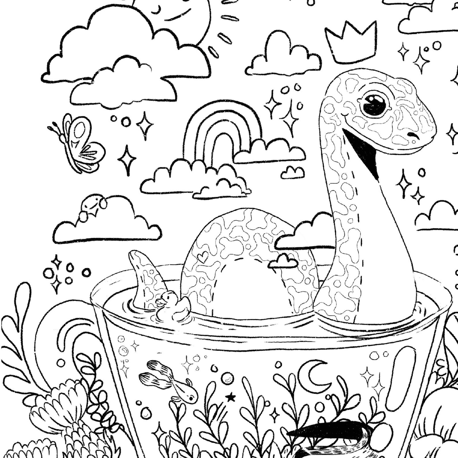 Cryptid Coloring Printable Pages - Mothman, the Loch Ness Monster ...