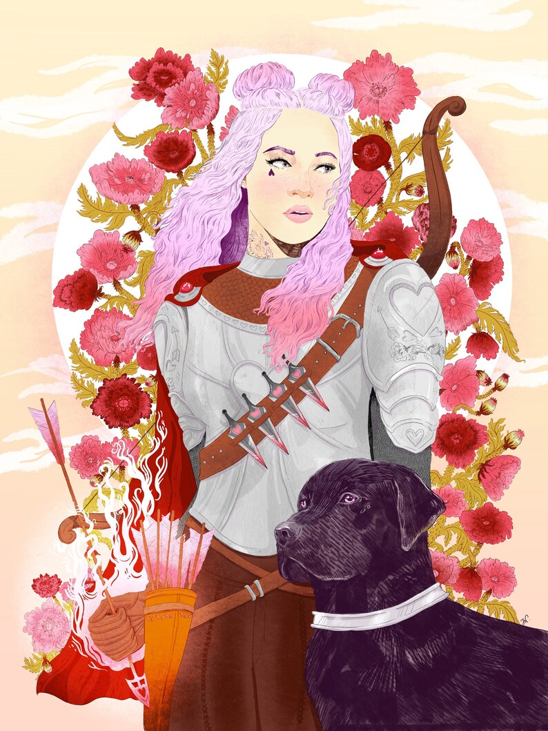 Huntress of Hearts Victorian Symbols Art Print the Oak Den - Etsy