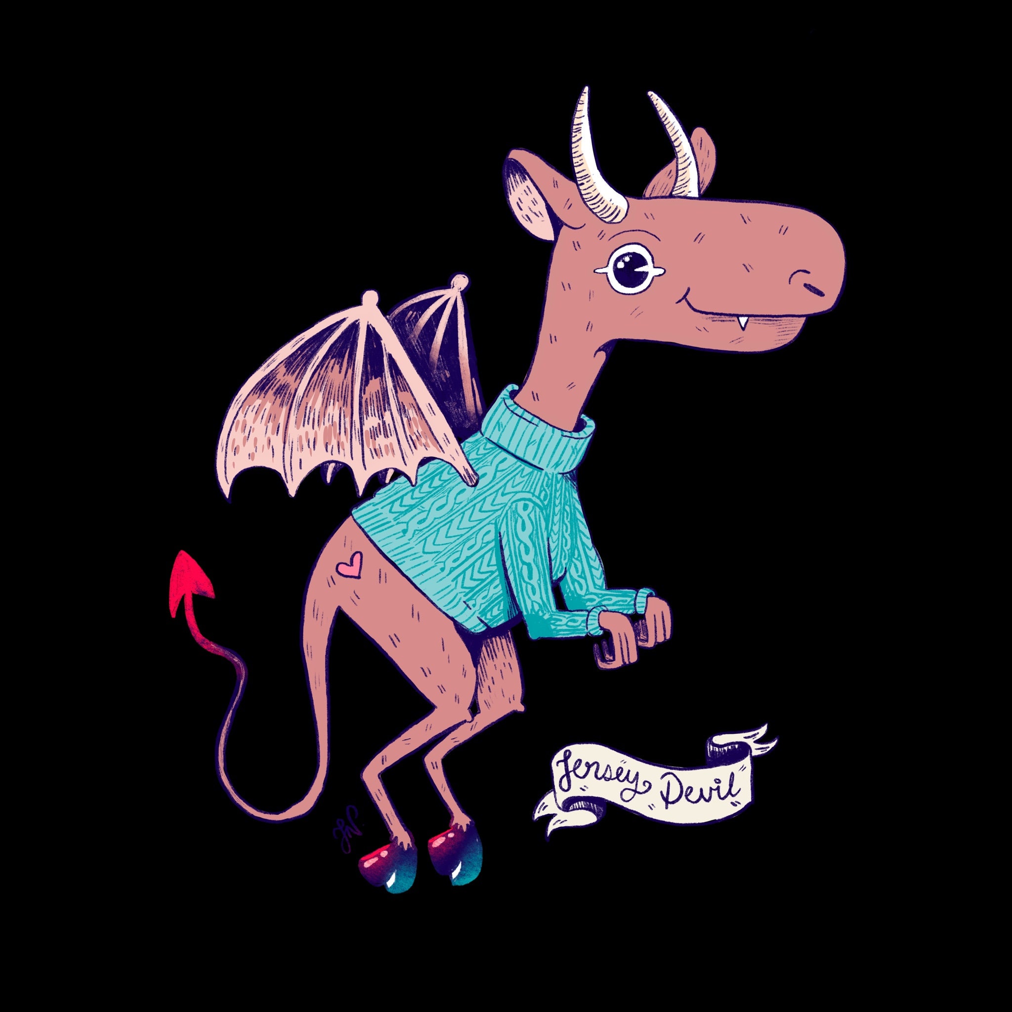 Jersey Devil Cryptids on black Unisex T-Shirt | Etsy