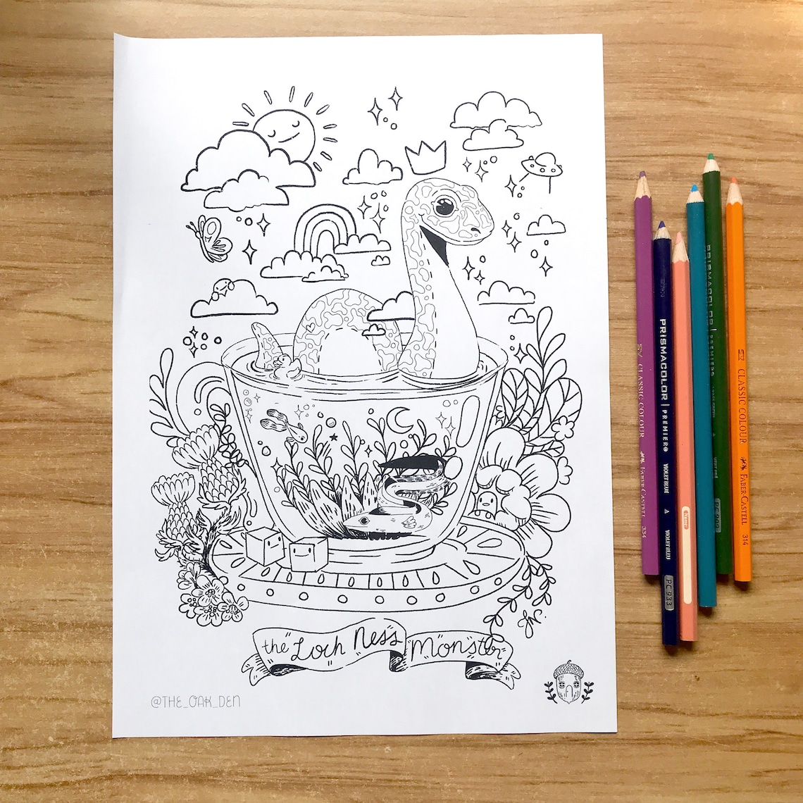 Cryptid Coloring Printable Pages Mothman the Loch Ness | Etsy