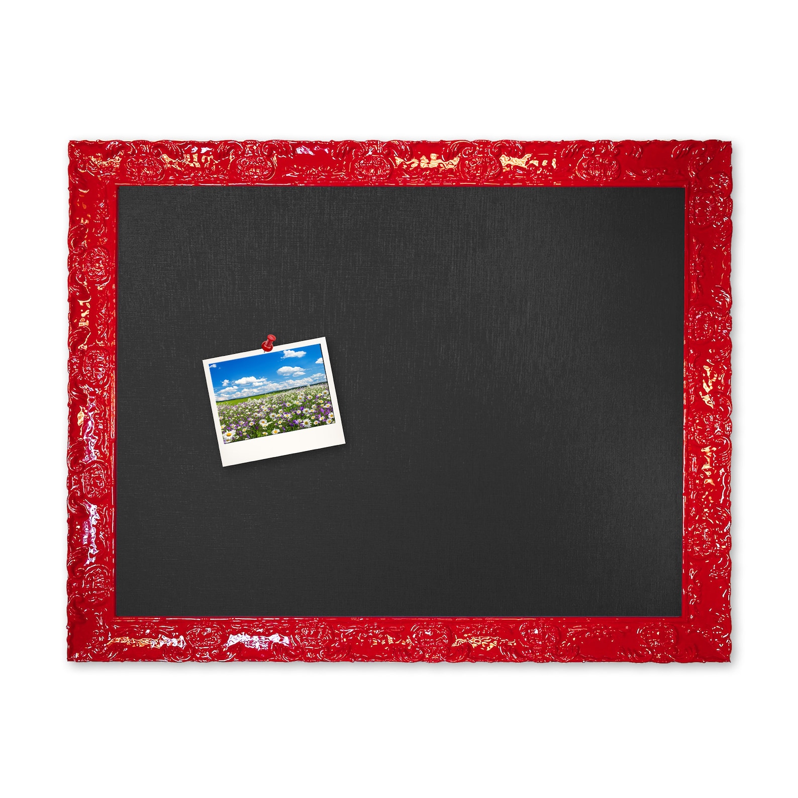 Funky Framed Bulletin Board Victorian Glossy Ornate Maximalist Lacquer ...