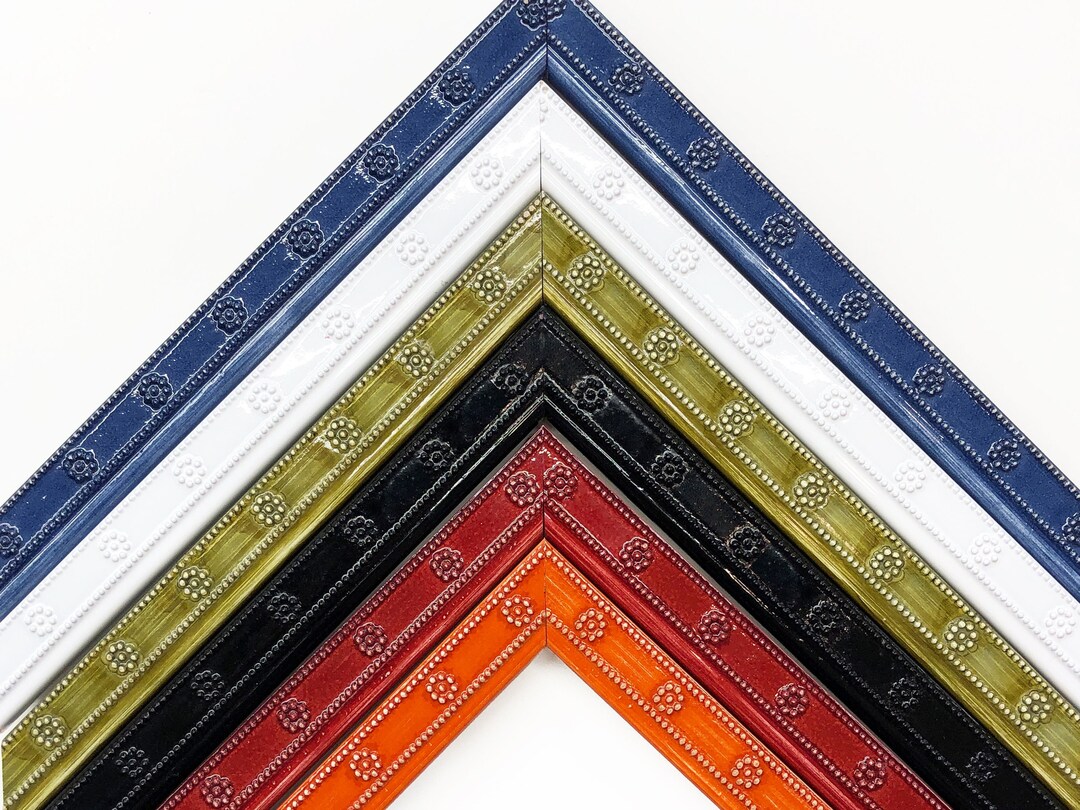 Vintage Style Picture Frame Antique Tin Glossy Embossed Flower Retro ...