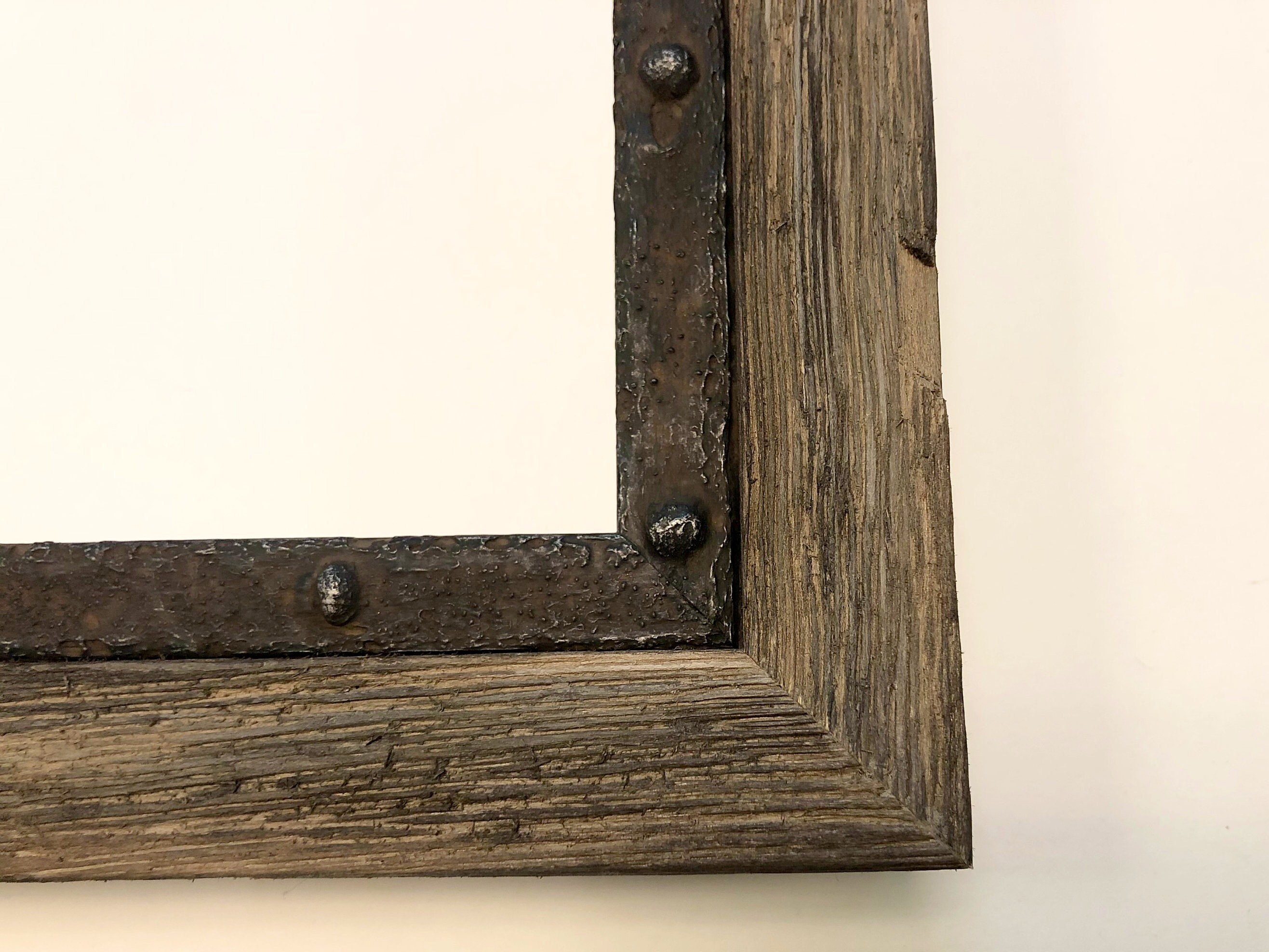 Rustic Picture Frame Industrial Distressed Barnwood Steel - Etsy