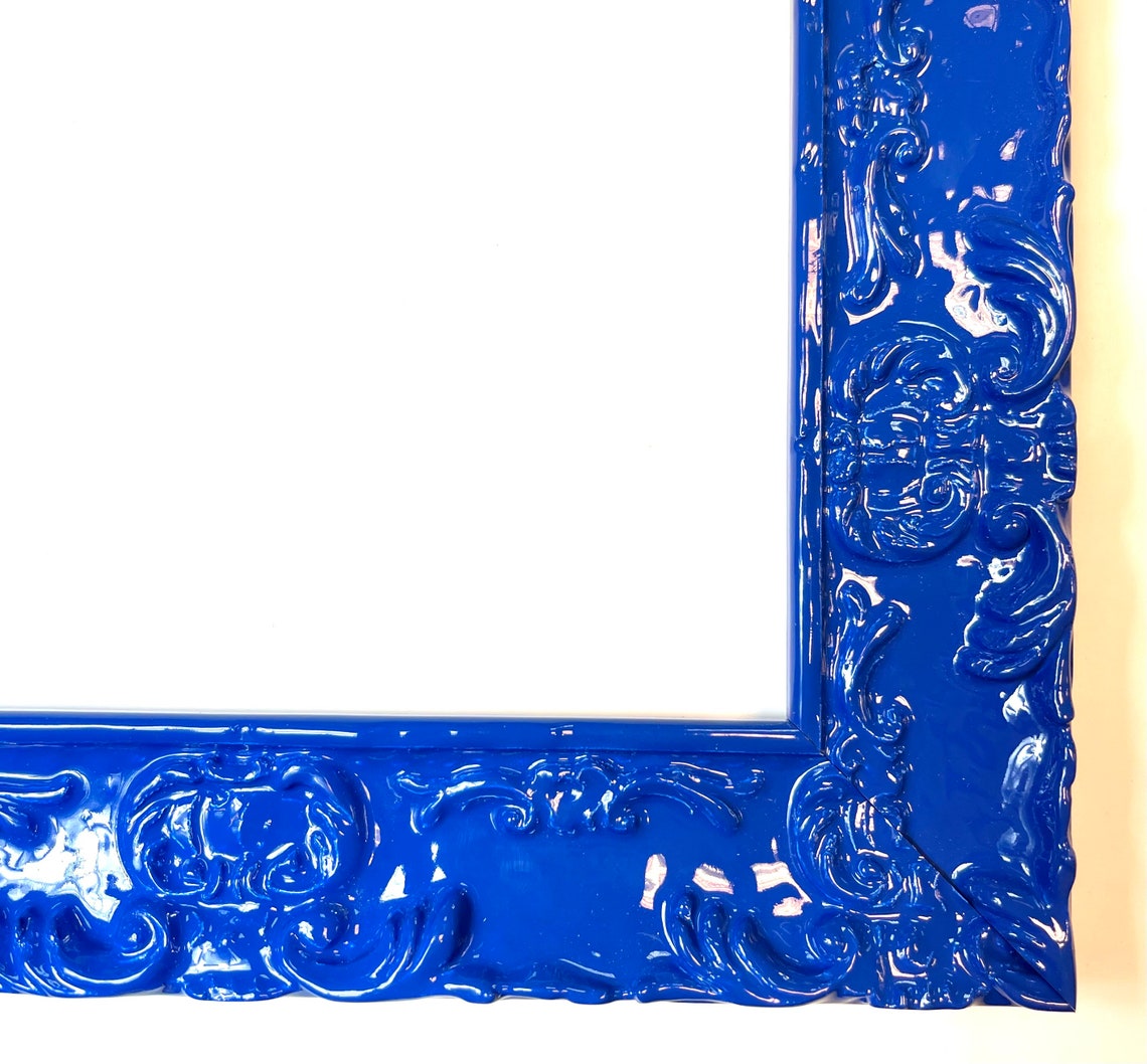 Victorian Glossy Picture Frames Lacquer Ornate Funky Aqua - Etsy