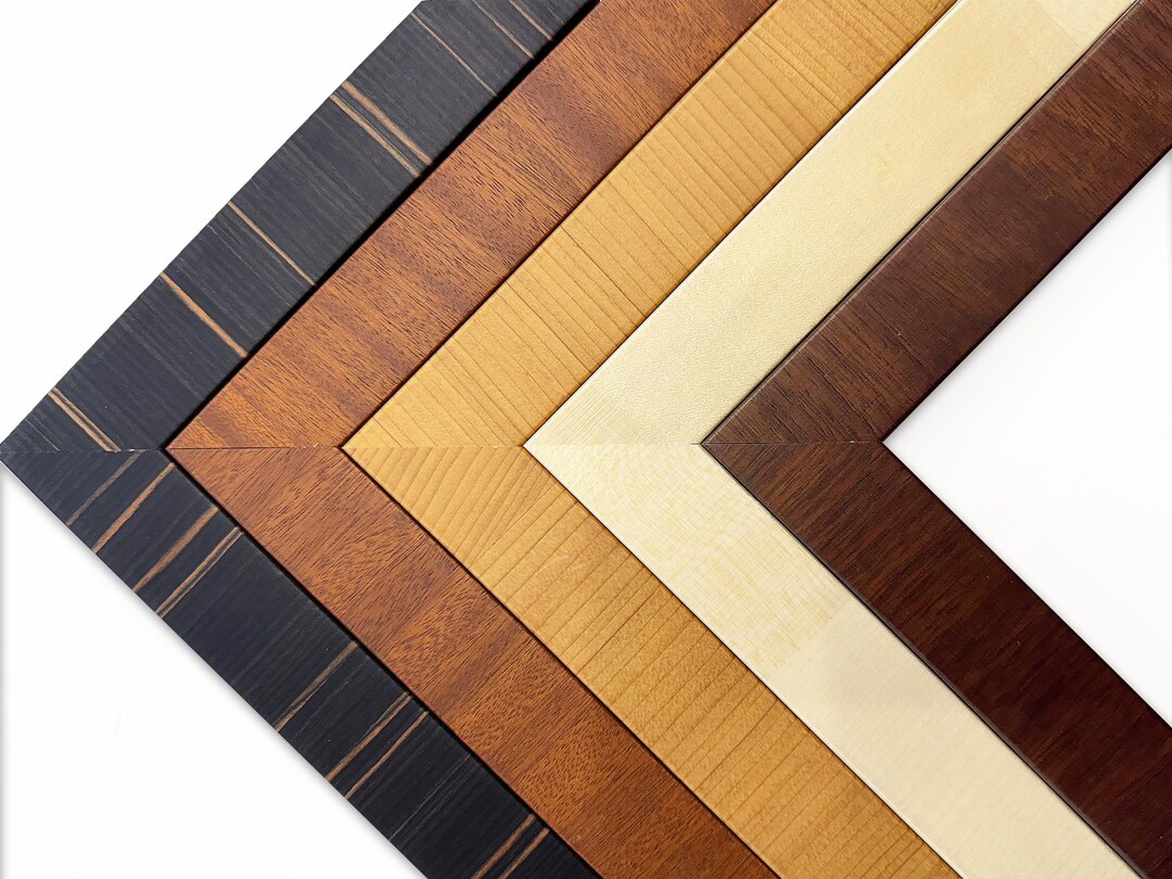 Natural Wood Picture Frames Wood Veneer Contemporary Tropical Mid ...