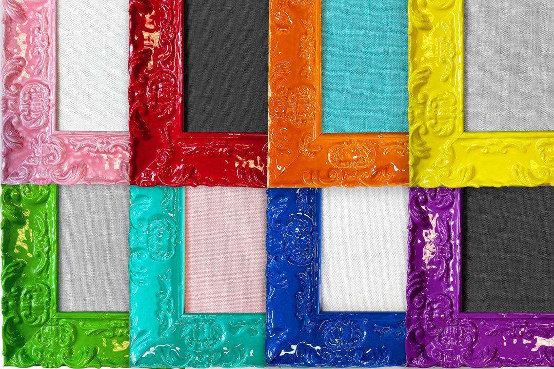 Funky Framed Bulletin Board Victorian Glossy Ornate Maximalist Lacquer ...