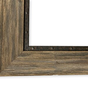 Rustic Picture Frame Industrial Distressed Barnwood Steel Rusty Grommet ...