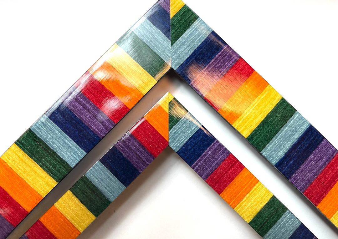Rainbow Picture Frames Striped Laquer Pride Decor Child Artwork LGBTQ ...