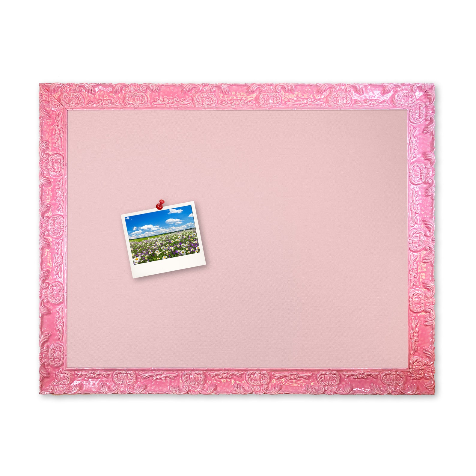 Funky Framed Bulletin Board Victorian Glossy Ornate Maximalist Lacquer ...