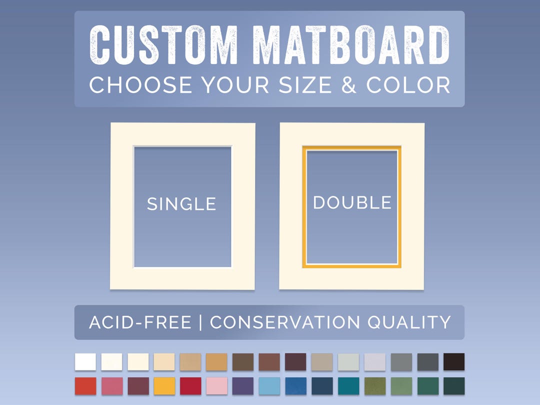 Custom Picture Frame Mat Board | Variety of Colors | Customized Opening ...