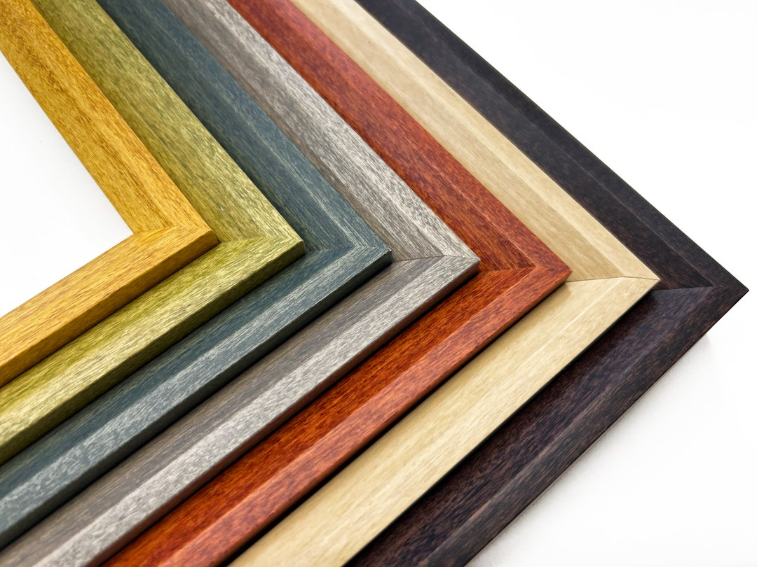 Mid-century Modern Picture Frames Stained Wood Neutral Organic Unique ...