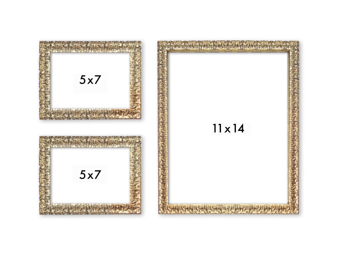 Set of 3 Picture Frames Gallery Wall Vintage Ornate Frame Unique Gold ...