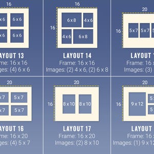 Collage Mat Board for Picture Frames | Multi-window Opening | Variety ...