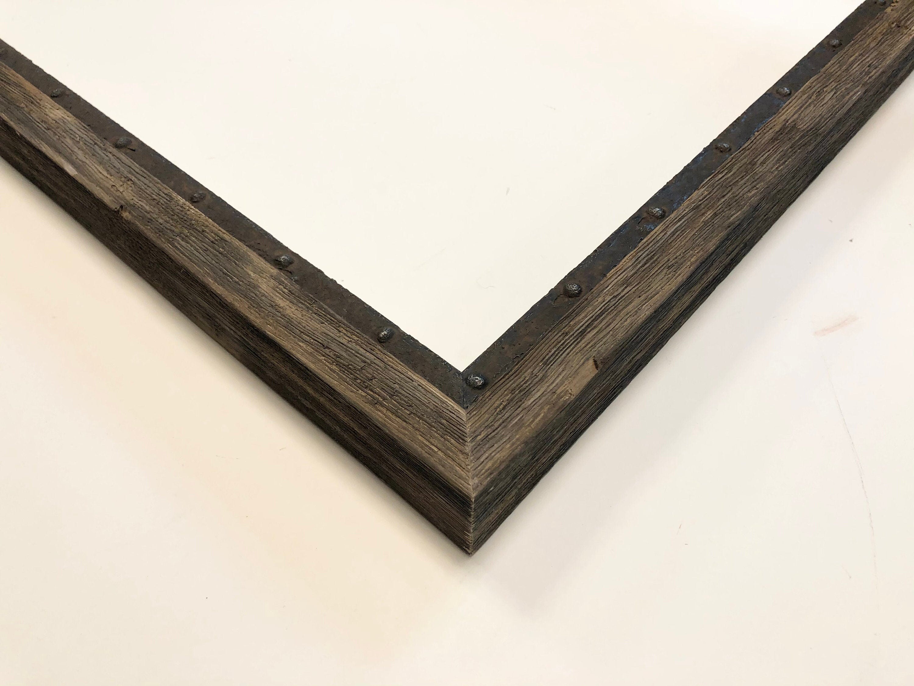 Rustic Picture Frame Industrial Distressed Barnwood Steel - Etsy