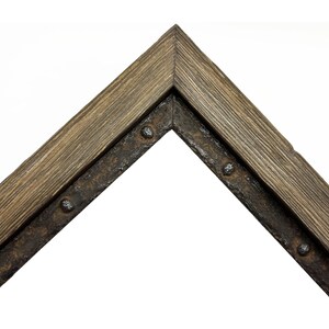 Rustic Picture Frame Industrial Distressed Barnwood Steel Rusty Grommet ...