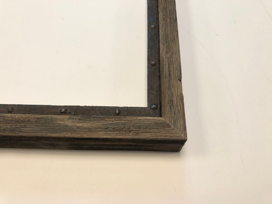 Rustic Picture Frame Industrial Distressed Barnwood Steel - Etsy
