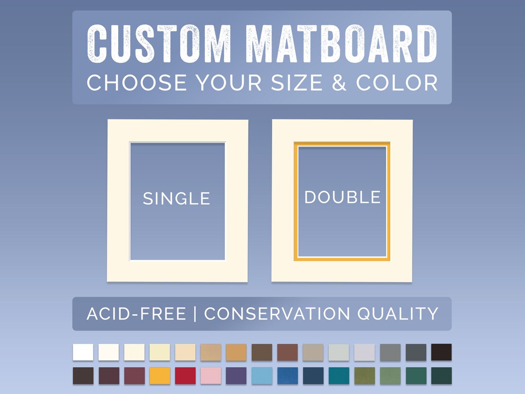 Custom Picture Frame Mat Board | Variety of Colors | Customized Opening ...