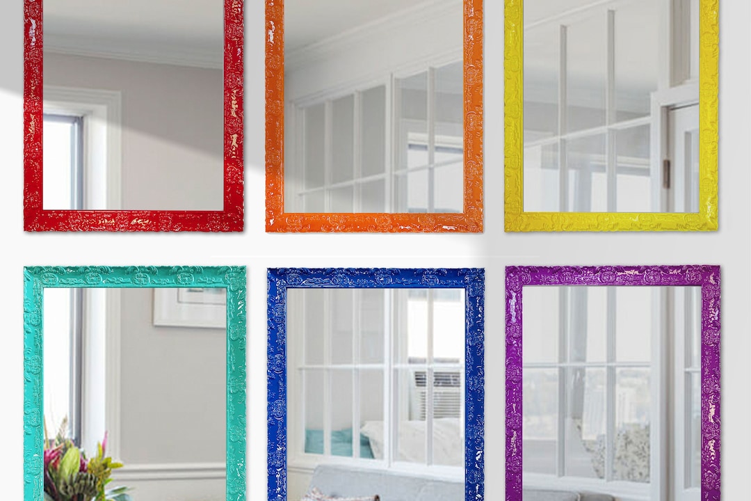 Colorful Framed Mirror Victorian Funky Eclectic Maximalist Home Wall ...