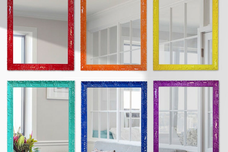 Colorful Framed Mirror Victorian Funky Eclectic Maximalist - Etsy